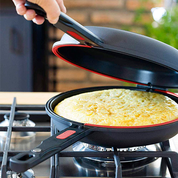 PREMIERE Dual Frying Pan: Cast Aluminum Nonstick Double Frittata ...