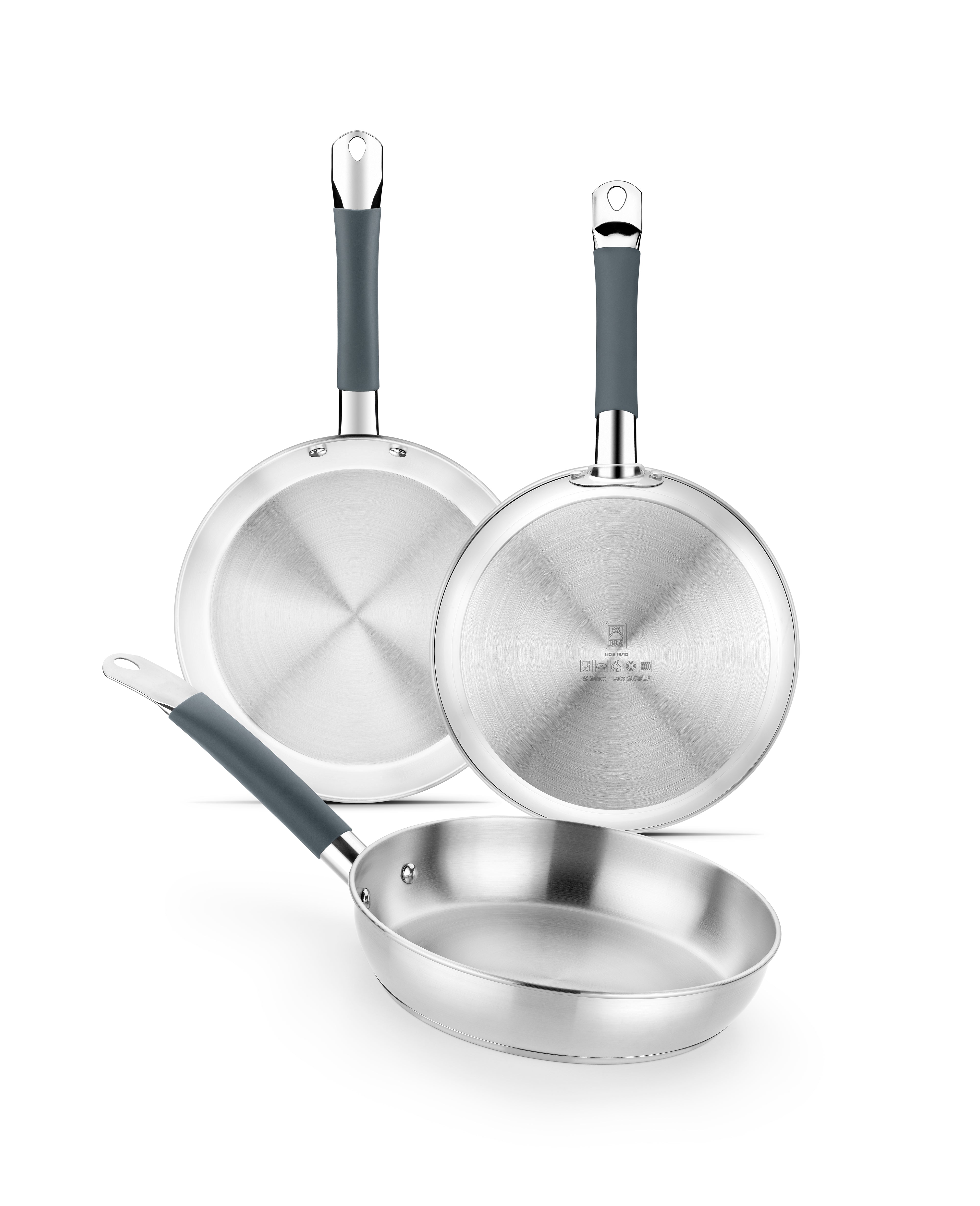 MASTER Pan Sets: Stainless Steel skillet Sets w/o Nonstick Coating ...