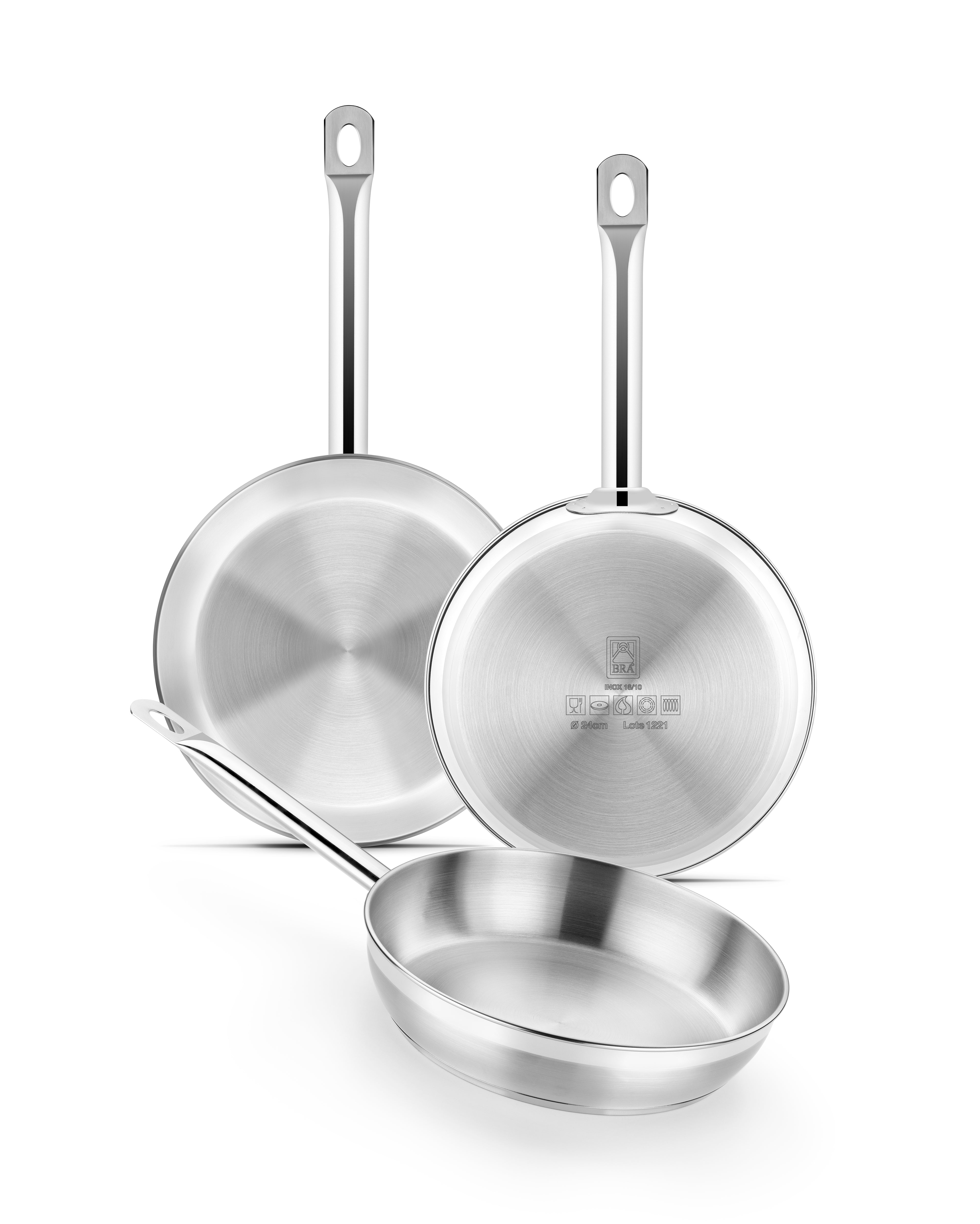 PROFESIONAL Frying Pan Sets: Stainless Steel skillet Sets w/o Nonstick ...
